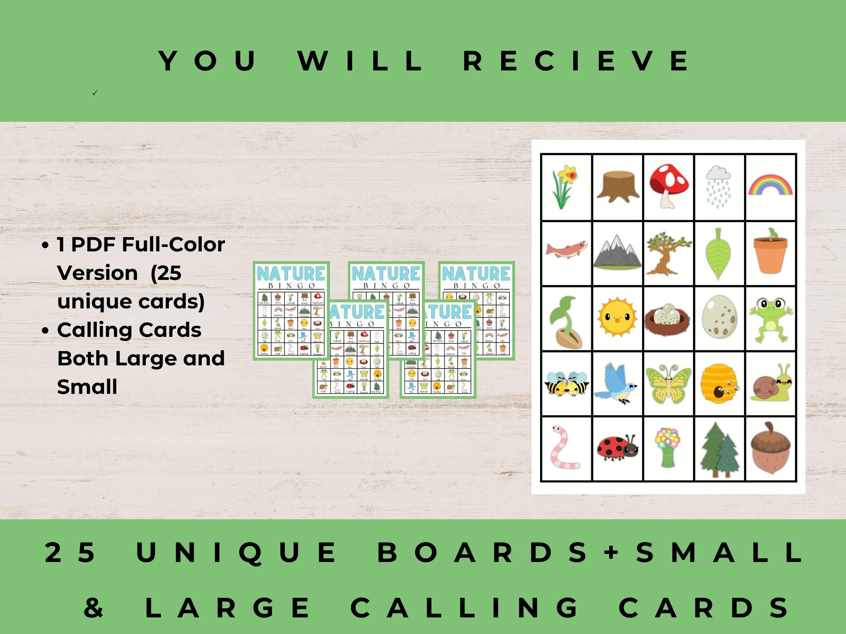 Nature Bingo Printable Nature Study Backyard Scavenger Hunt Outdoor Kid ...