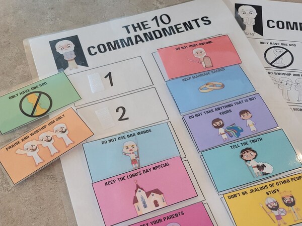 10 Commandments Bible Story Activity, Sunday School Craft, Printable ...