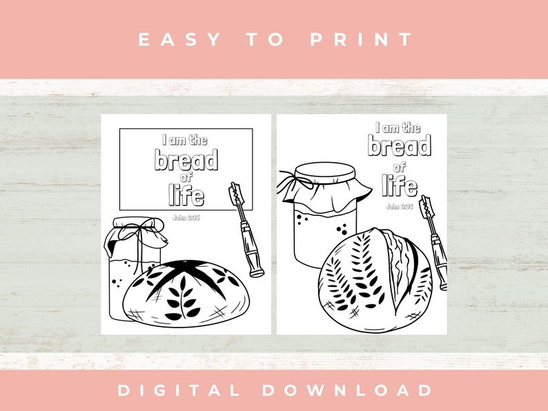 Bread of Life Coloring Page: Bible Sunday School (PDF) - Etsy