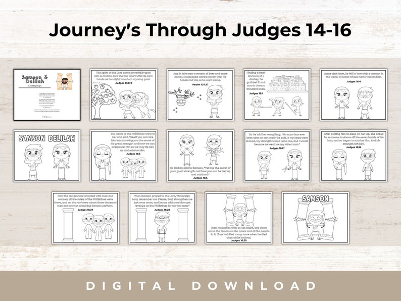 Samson and Delilah | Coloring Pages | Samson Craft | Bible Story Crafts ...