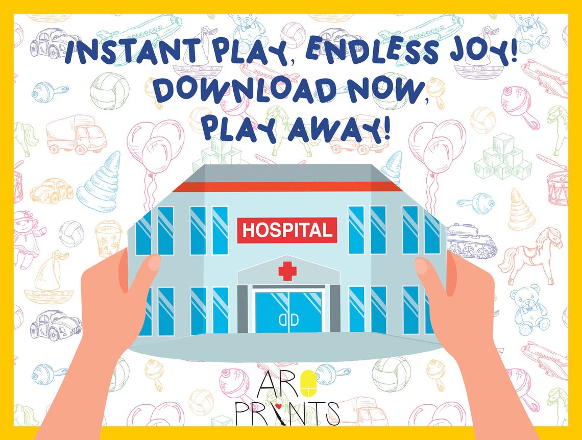 Paper Dollhouse, Hospital Background Scenes, Printable Activity Sheets ...