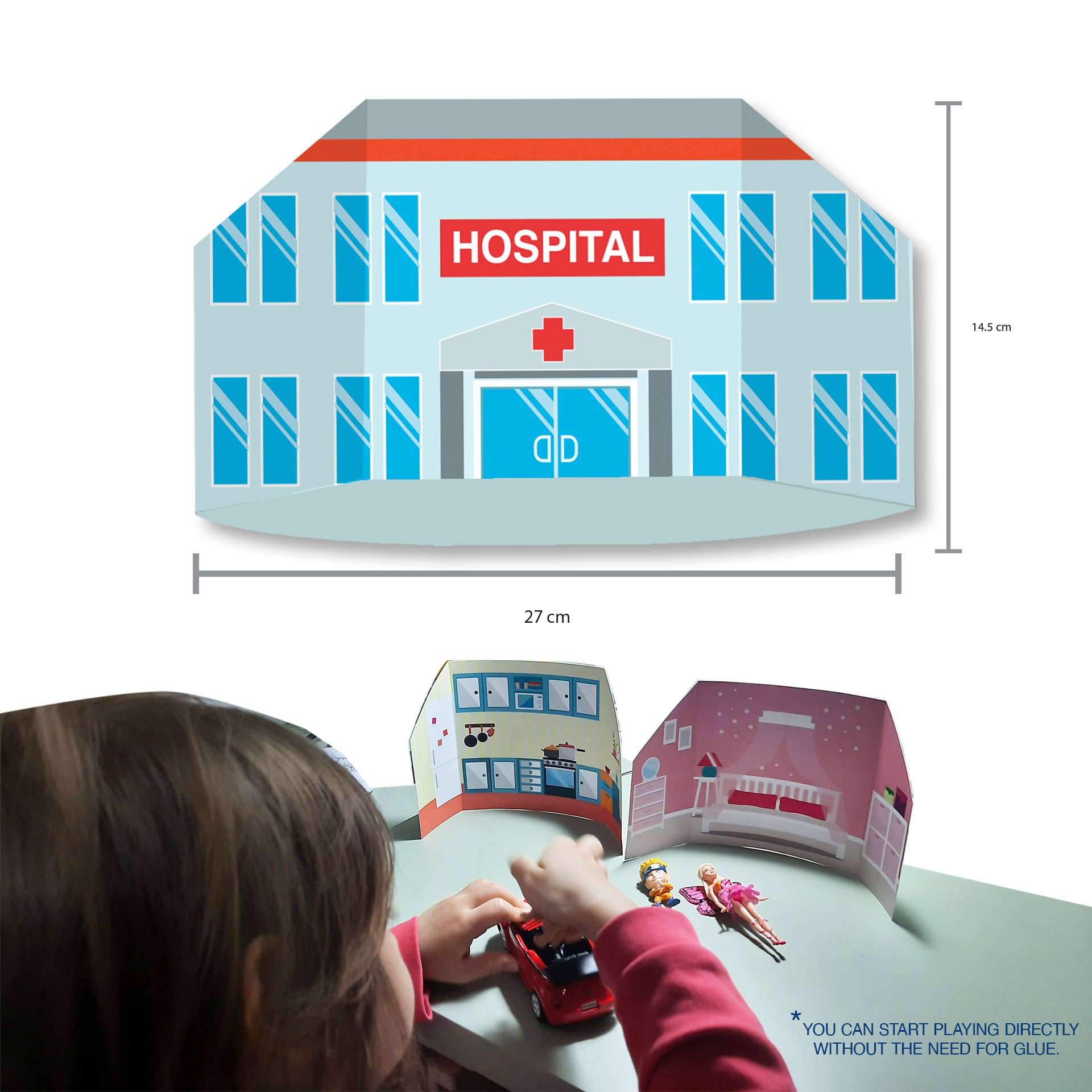 Paper Dollhouse, Hospital Background Scenes, Printable Activity Sheets ...