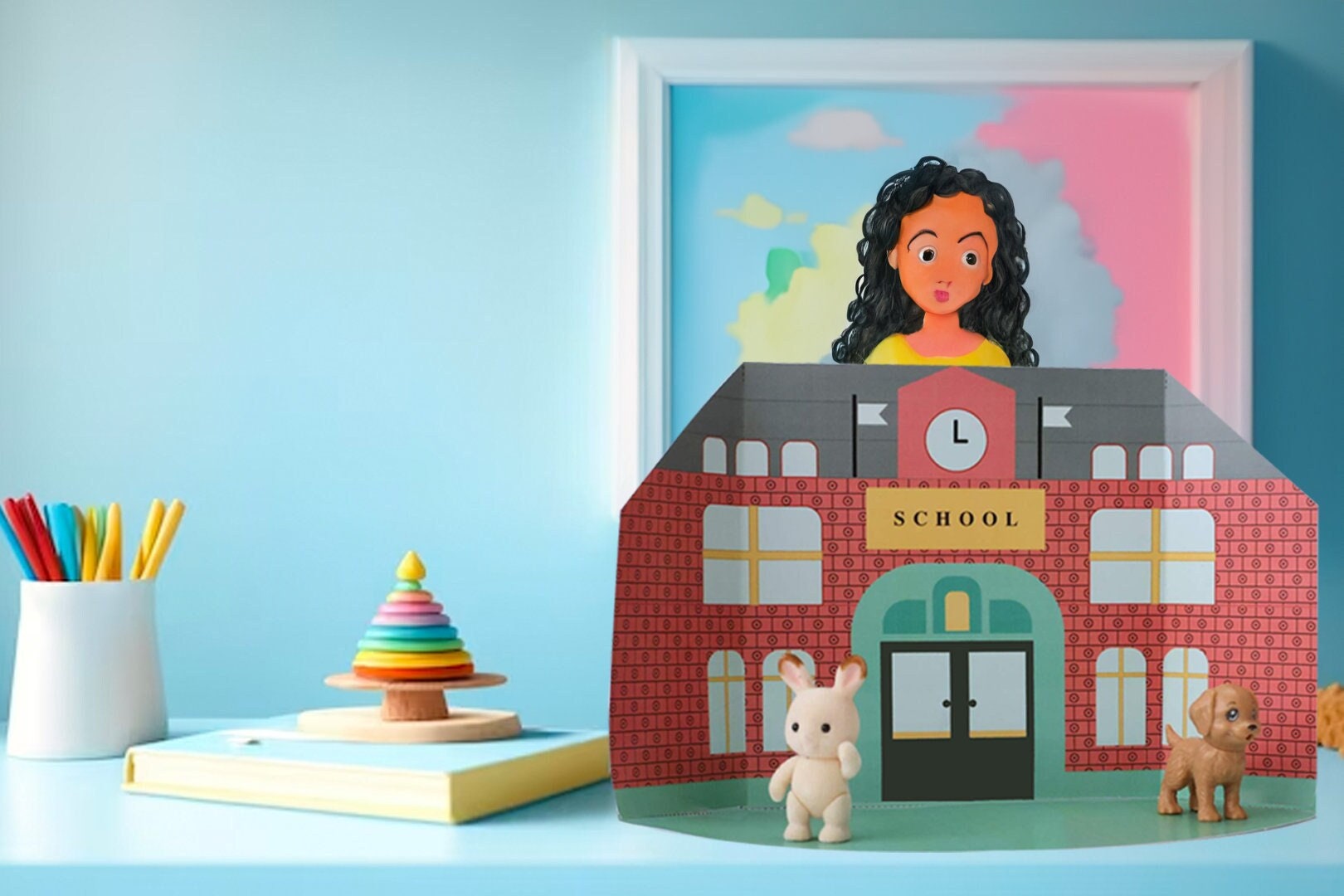 Paper Dollhouse, School Background Scenes, Printable Activity Sheets ...