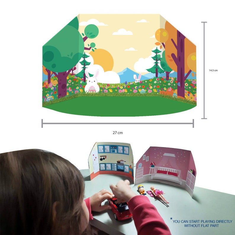 Easter Paper Dollhouse, Spring Background Scenes, Printable Activity ...