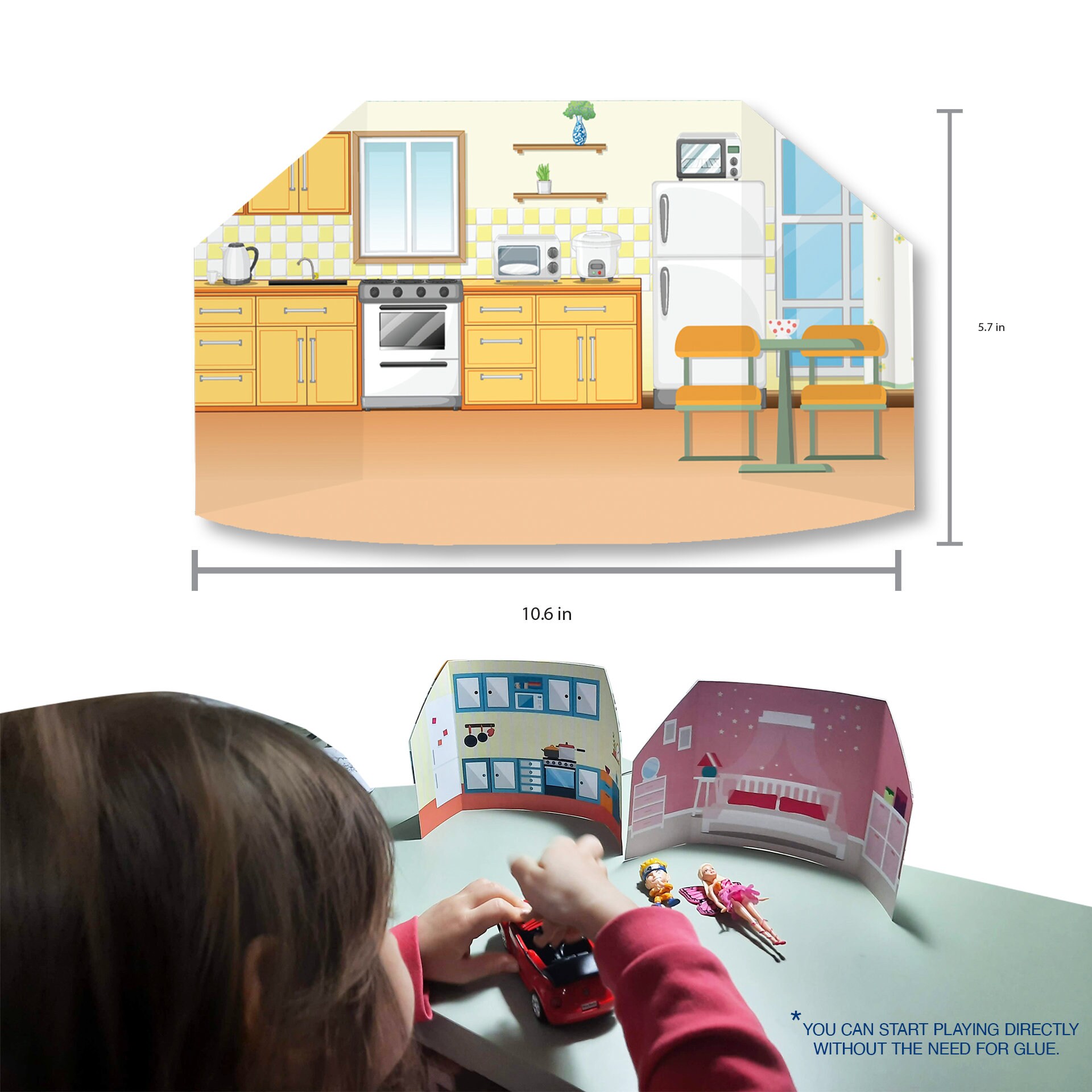 Paper Dollhouse, Background Scenes, Printable Activity Sheets, Cut and ...