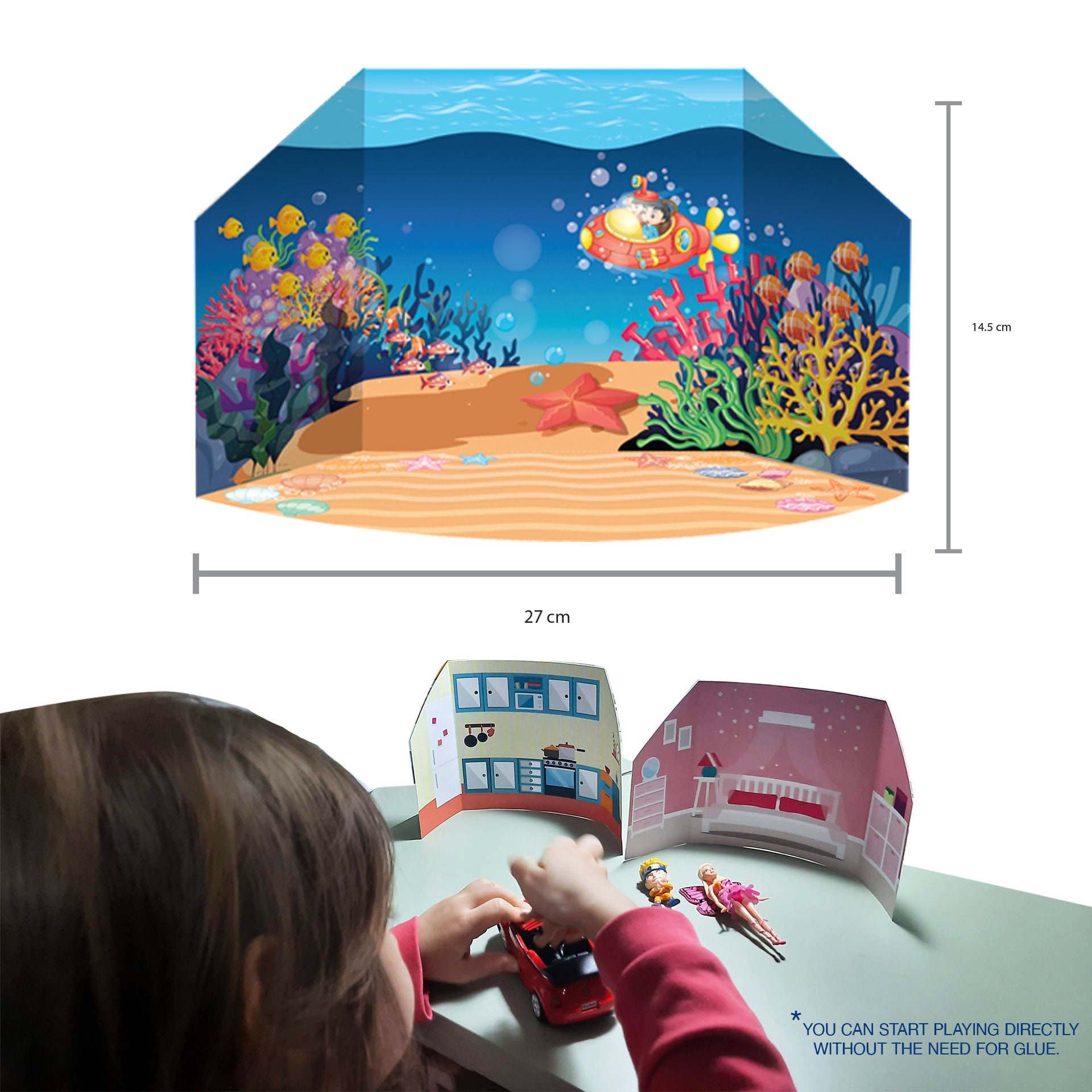 Paper Dollhouse, Submarine Background Scenes, Printable Activity Sheets ...