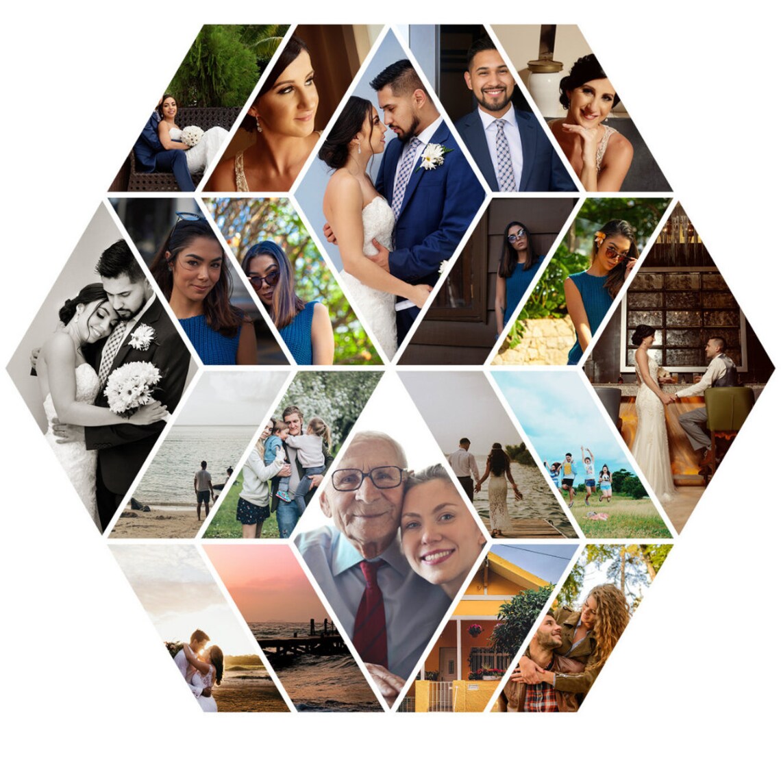 Hexagon Gift Customisable Hexagon Photo Collage Special - Etsy