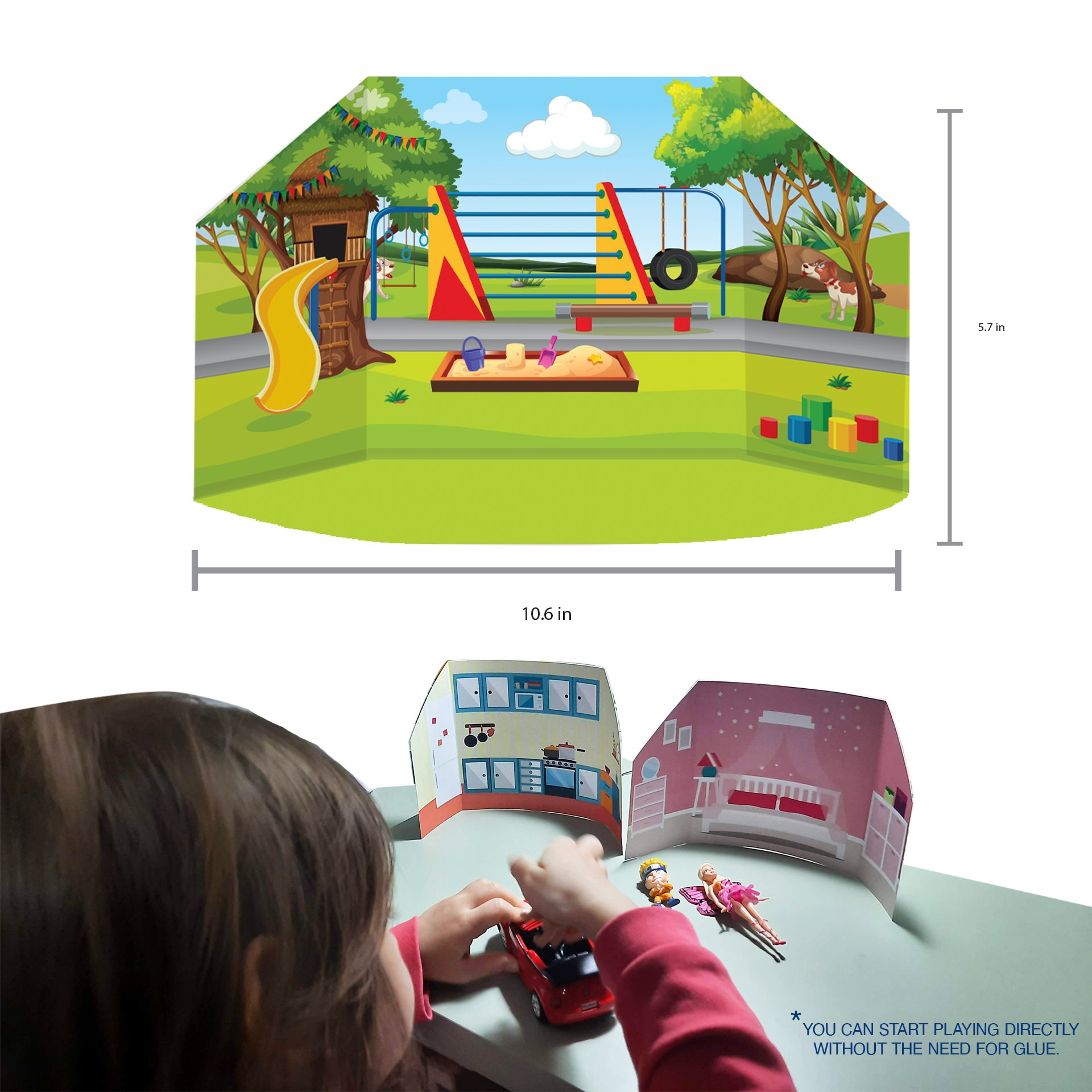 Paper Dollhouse, Playground Background Scenes, Printable Activity ...