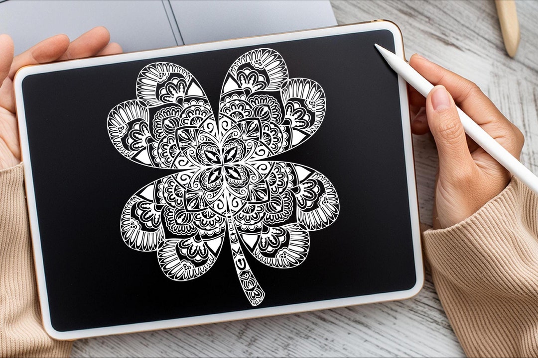 Four Leaf Clover Mandala Digital File Cricut Silhouette SVG Mandala ...