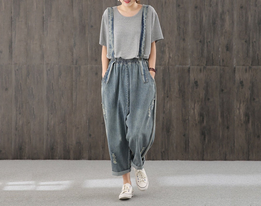 Denim Cotton Overalls: Women's Vintage Bib Jumpsuit - Etsy