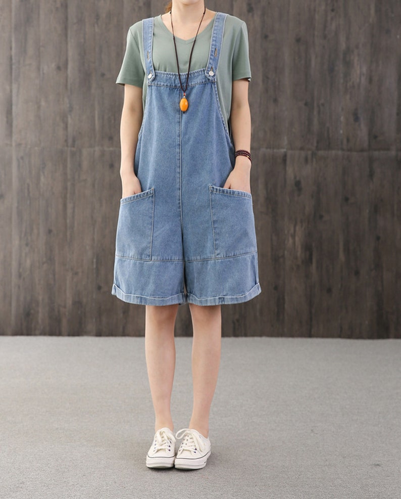 Blue Denim Overalls: Women's Casual Cotton Jumpsuit - Etsy