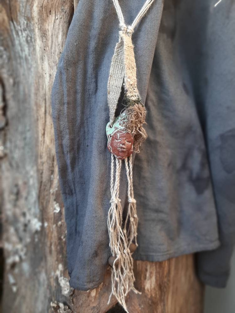 Artistic Necklace With the Symbol of Mother Earth, Elemental Amulet ...