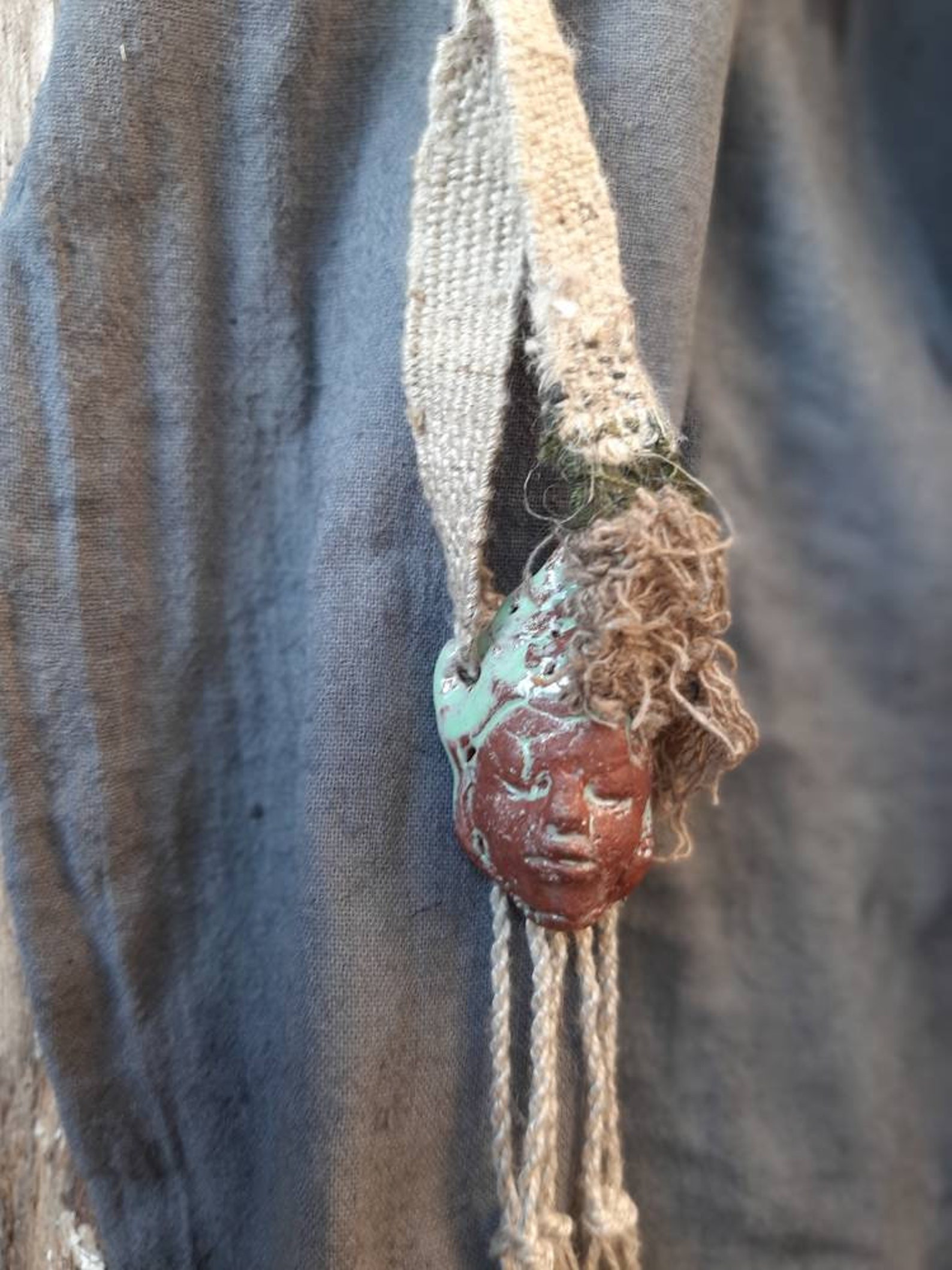 Artistic Necklace With the Symbol of Mother Earth, Elemental Amulet ...