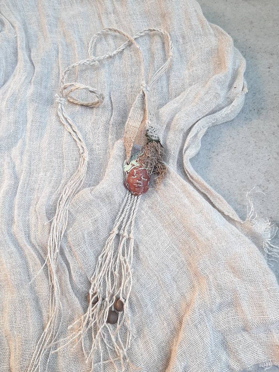 Artistic Necklace With the Symbol of Mother Earth, Elemental Amulet ...