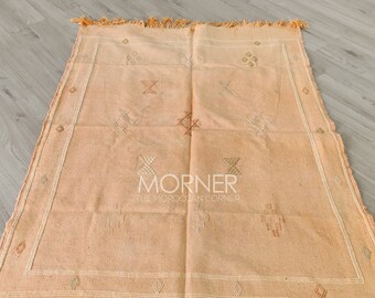 Brown Sabra Rug 6.4 X 10 Ft Ft Moroccan Cactus Silk Rug Moroccan Rug ...