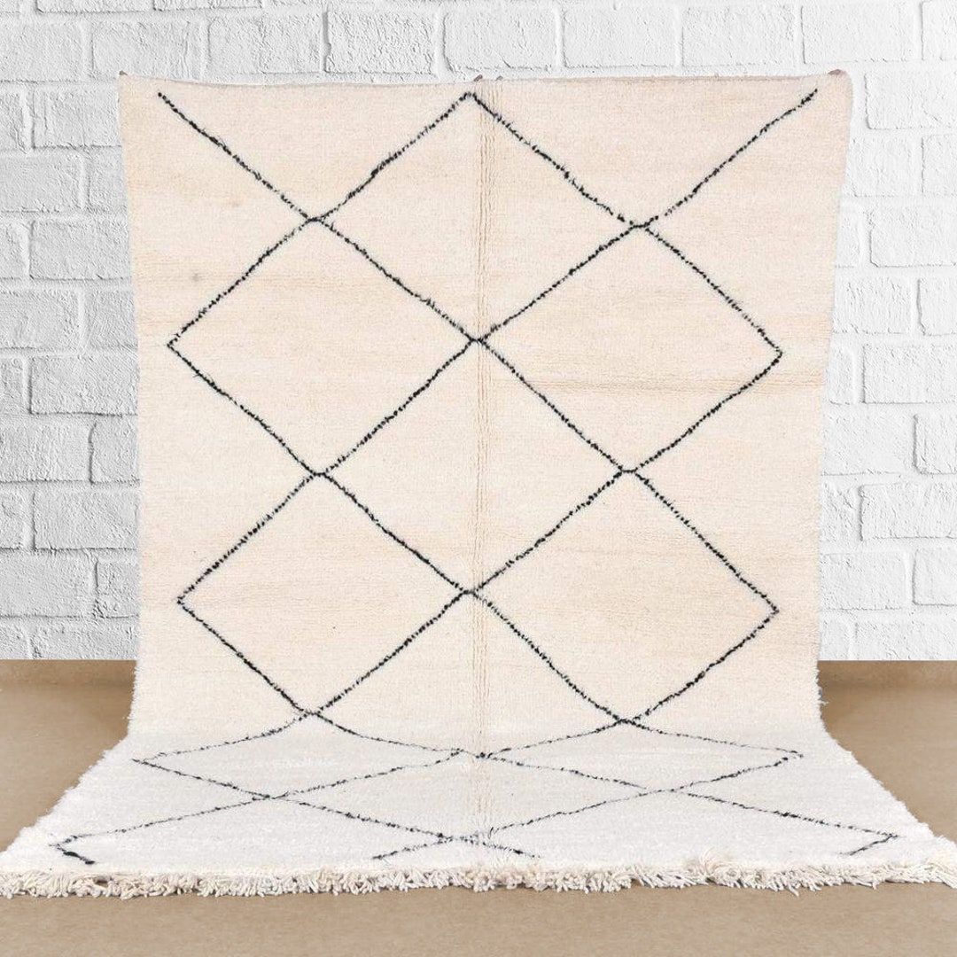 Beni Ourain Rug Chebka Authentic Moroccan Berber Rug Custom - Etsy