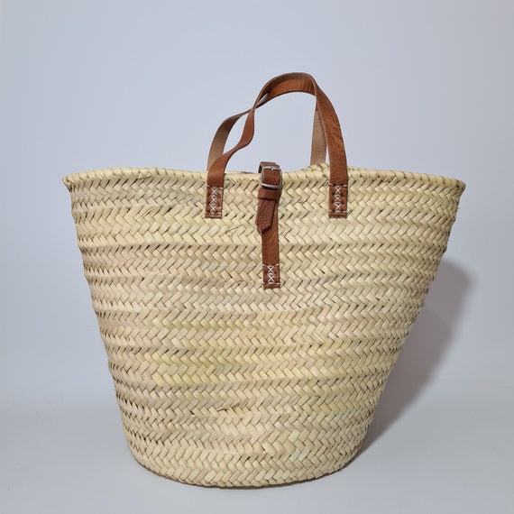 Marokkanischer Korb mit Ledergriffen Marktkorb Strandtasche - Etsy