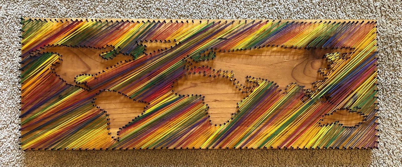 World Map String Art | Etsy