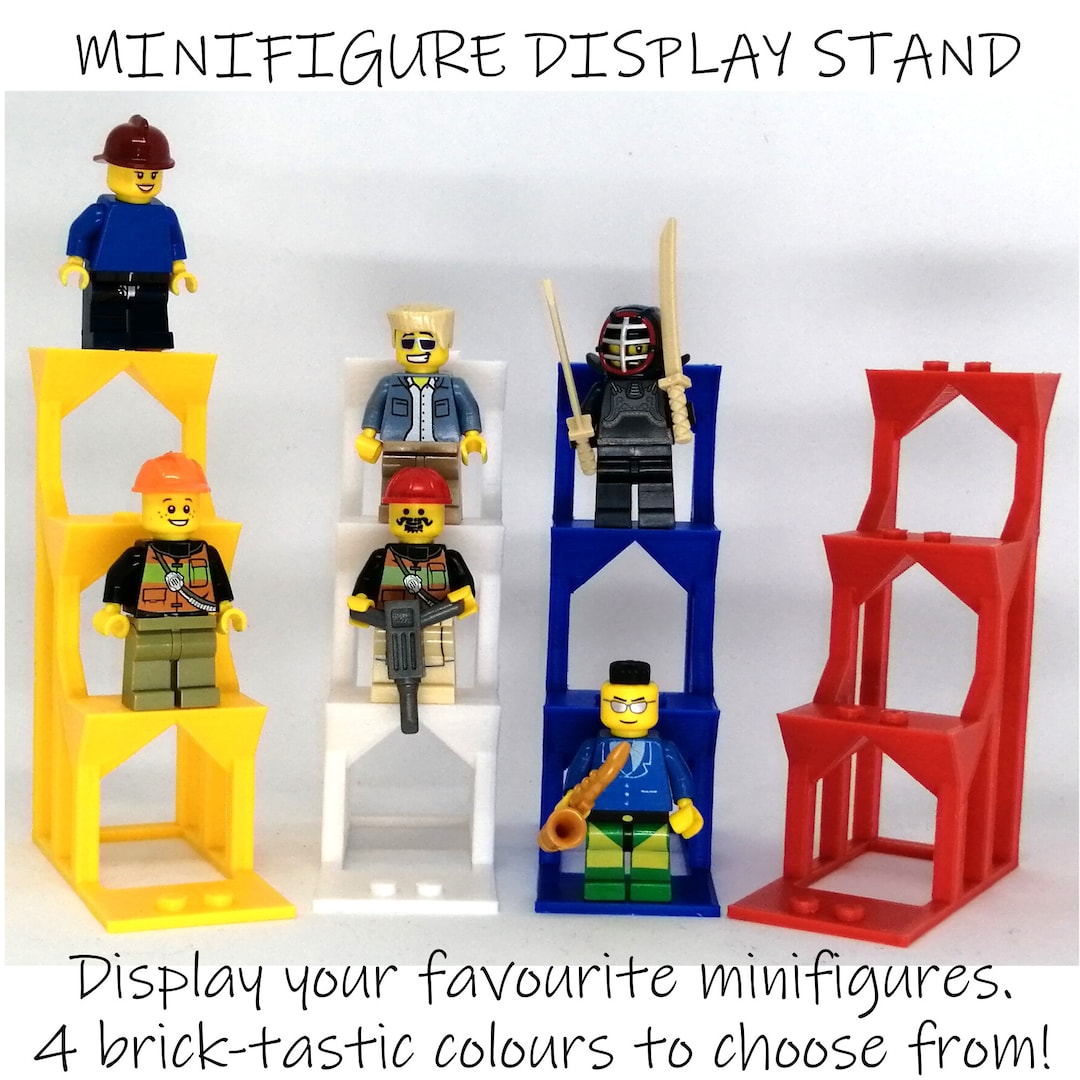 Lego Minifigure Display Stand. 5 Brick-tastic Colours. Display Minifigs ...