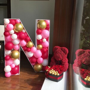 Balloon Number Birthday Backdrop Balloon Mosaico Letters 3D Anniversary ...