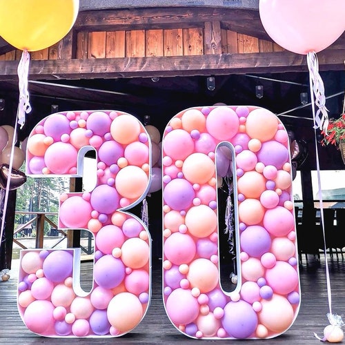 Balloon Number Birthday Backdrop Balloon Mosaico Letters 3D - Etsy