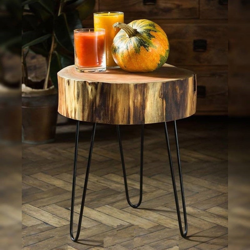 Log End Table - Etsy