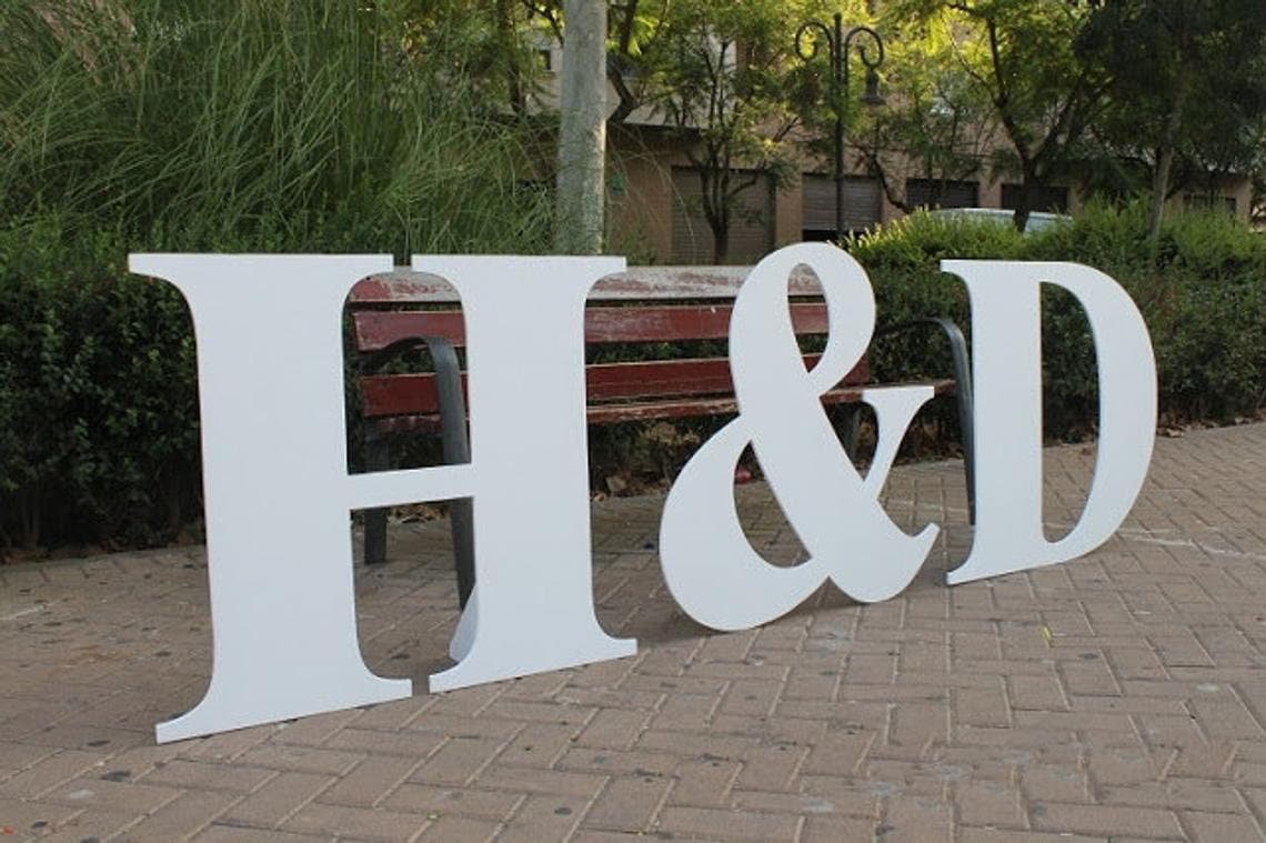 Large Wooden Letters Freestanding Letters Giant Wedding Initials ...