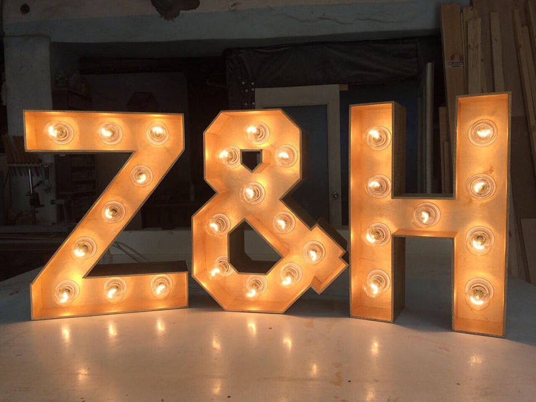 12-40" Large Letter Lights Personalized Wedding Sign Large Letter ...