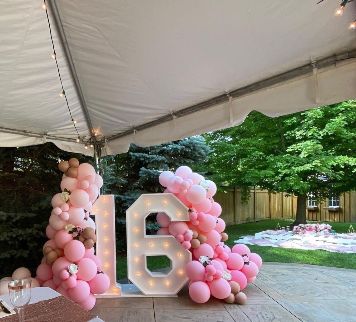 Light up Numbers 16 Sweet 16 Backdrop Big 21 Number Extra Large ...