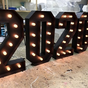 Black Light up Letters Numbers Christmas New Year Giant Marquee Letters ...
