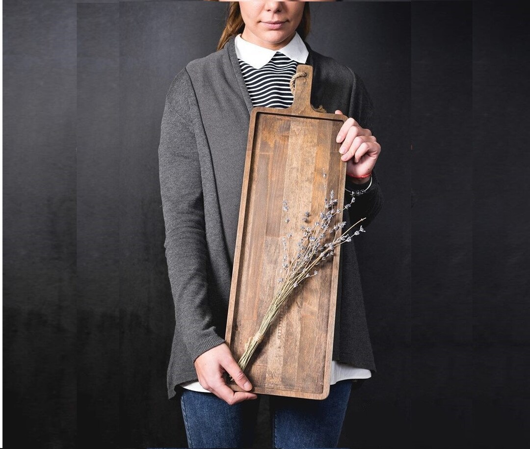 Wooden Serving Board, Wooden Serving Tray, Rustic Wood Platter, Rustic ...