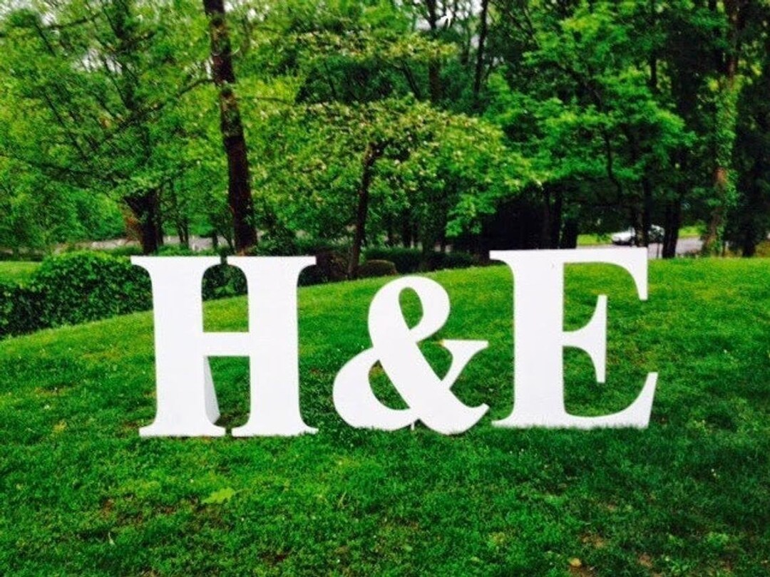 Large White Wedding Letters Wood Initials Giant Wooden Letters Signs ...