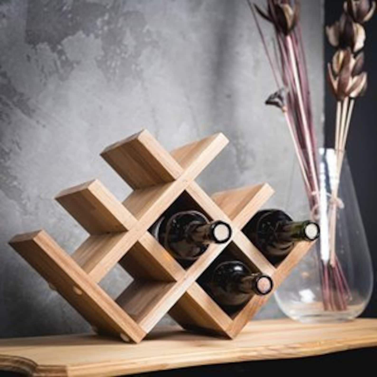 Wooden Wine Rack Wood Wine Holder Rustic Wine Rack Wine - Etsy