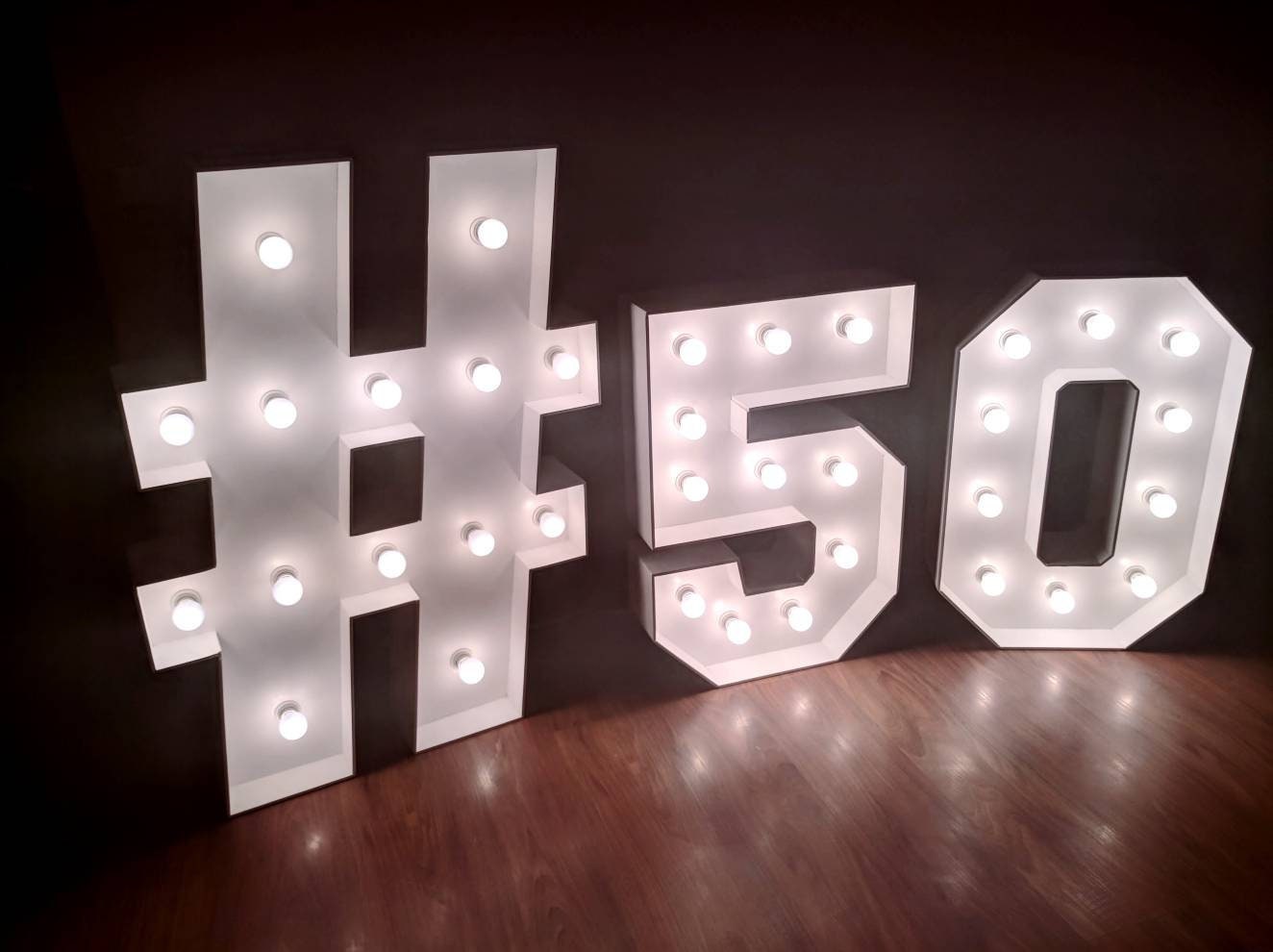 Large marquee numbers party sign numbers marquee hashtag | Etsy