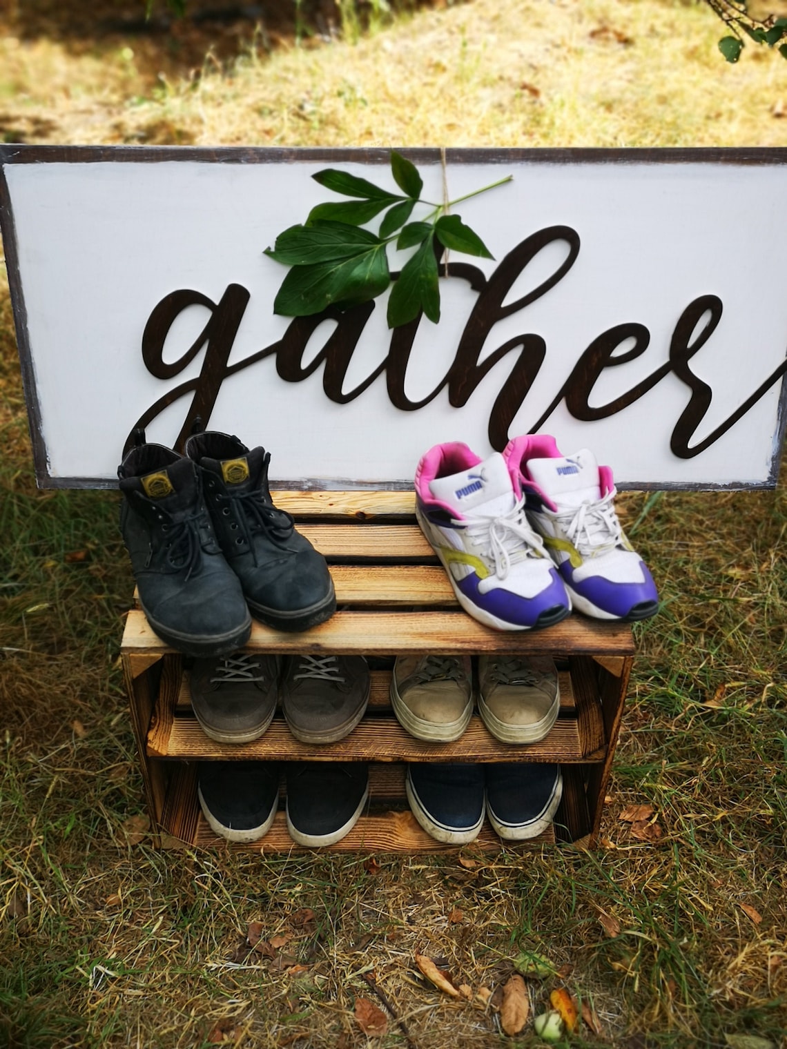 24 Farmhouse Shoe Rack Rustic Shoe Rack Wooden Shoe - Etsy