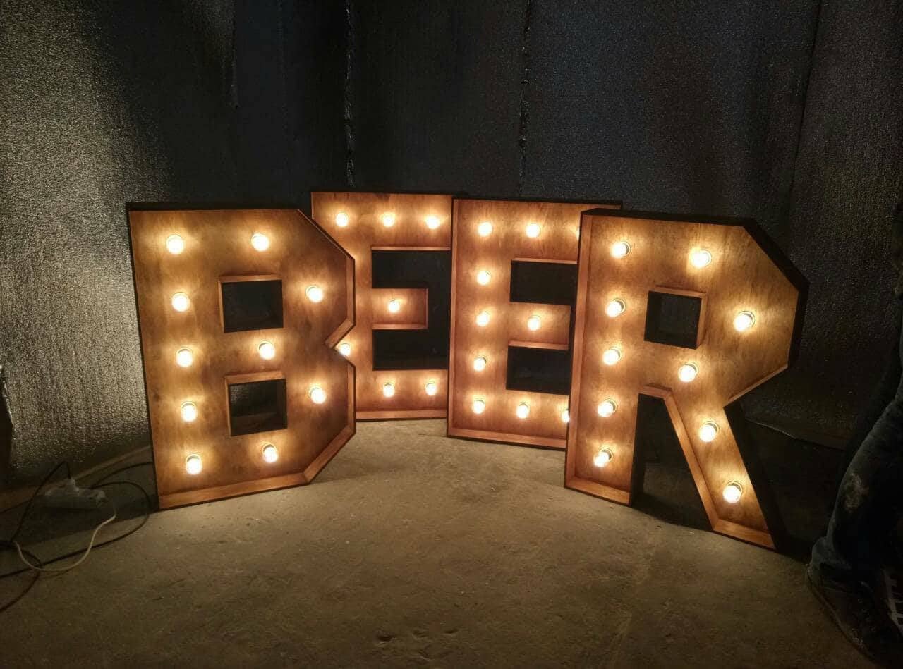 Rustic Marquee Letters Barn Wedding Lights Backdrop Bar | Etsy