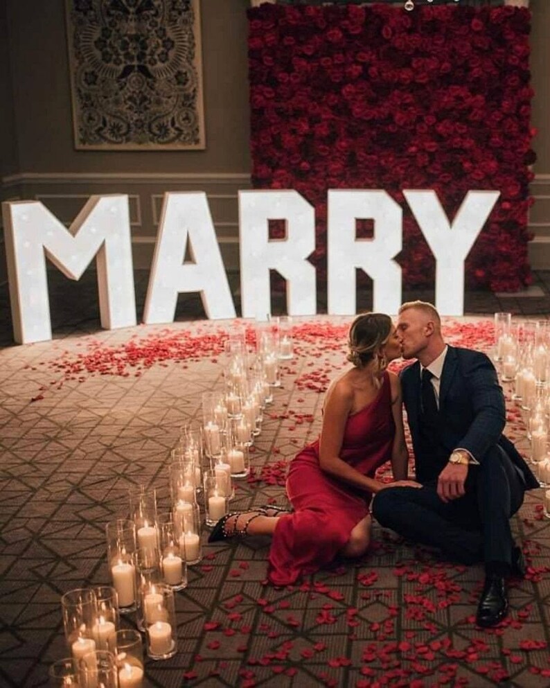 Marry me set light up letters marquee marry me sign lights | Etsy