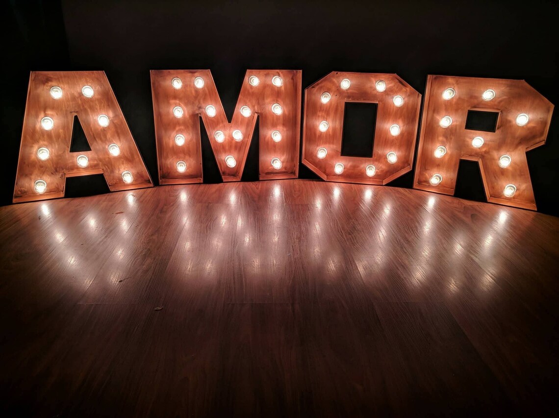 40" Giant Marquee Letters Large Amore Letters With Lights Amor Signs ...