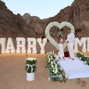 Large Marry Me Sign Letters Set Light up Proposal Backdrop Engagement ...