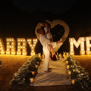 Large Marry Me Sign Letters Set Light up Proposal Backdrop Engagement ...