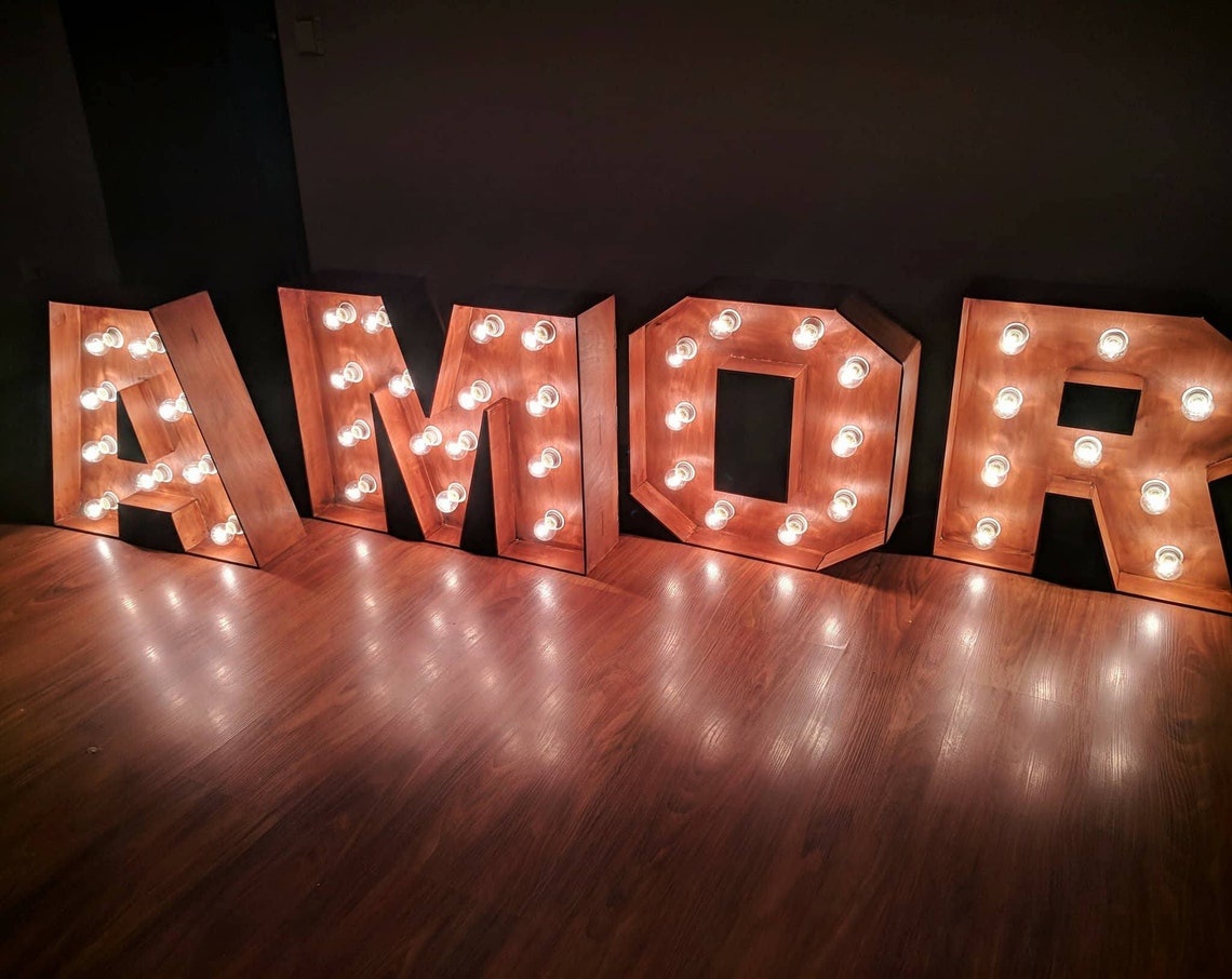 40" Giant Marquee Letters Large Amore Letters With Lights Amor Signs ...