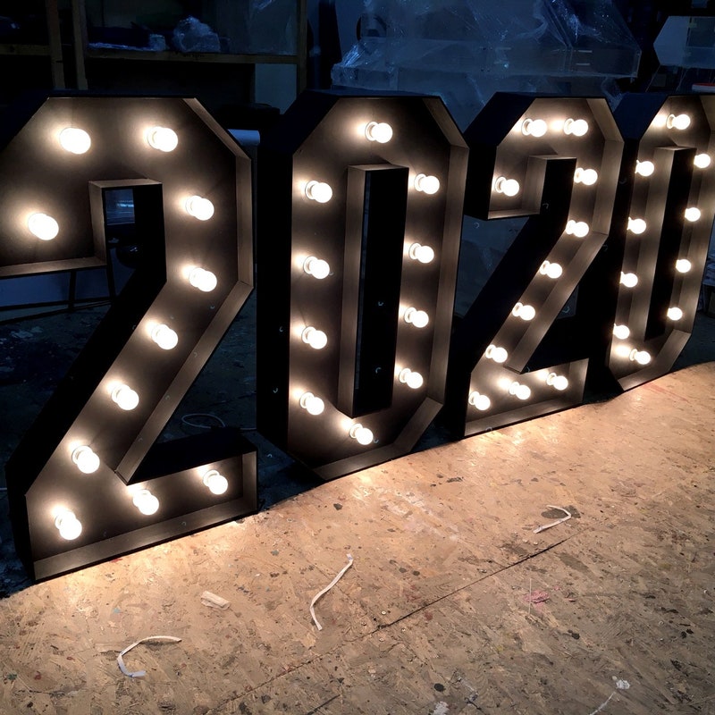 Numeros grandes con luces led - Etsy España
