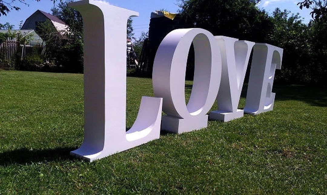 Free Standing 12 Thick Styrofoam Letters Large Wedding Love Sign Photo ...