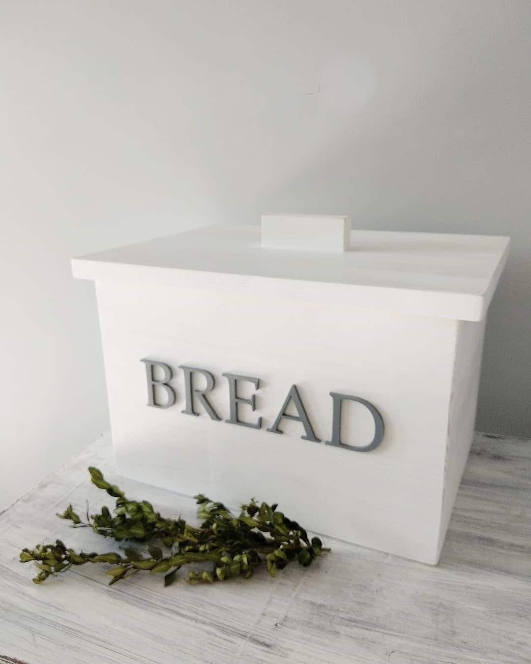 Farmhouse Bread Bin Wood Scandinavian Bread Box Storage Primitive ...