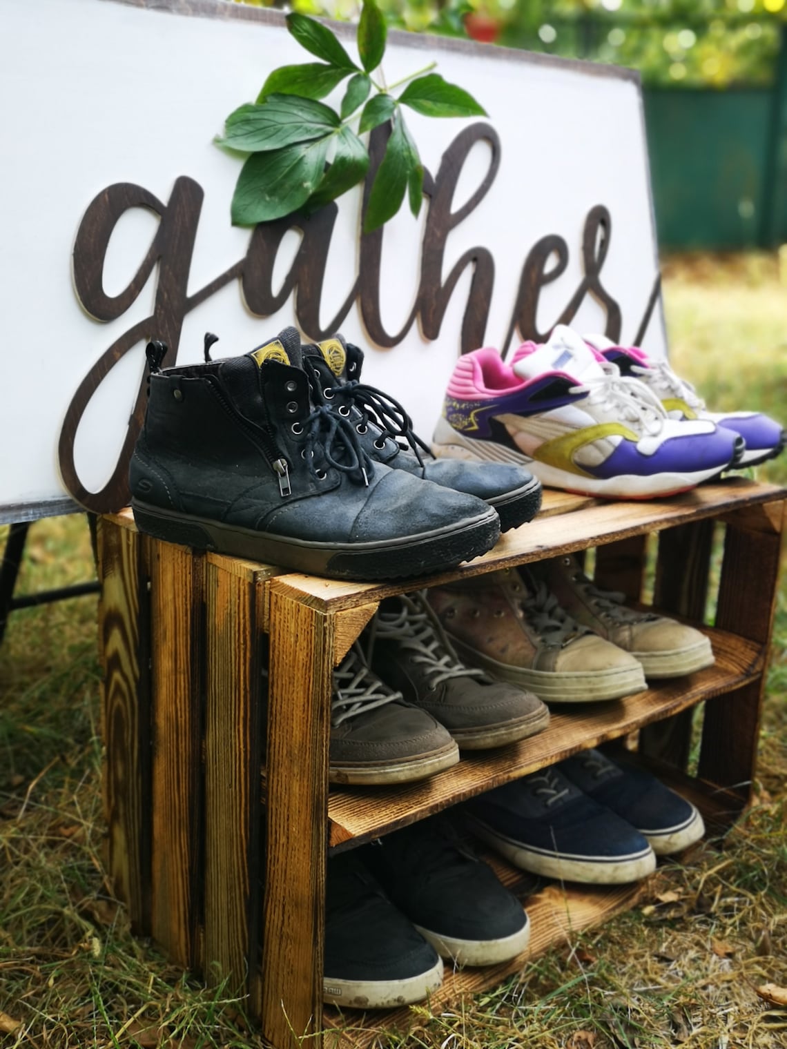 24 Farmhouse Shoe Rack Rustic Shoe Rack Wooden Shoe - Etsy