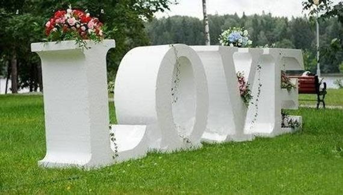 Thick 16" Wedding Styrofoam Table Base Letters Large Love Sign Candy ...