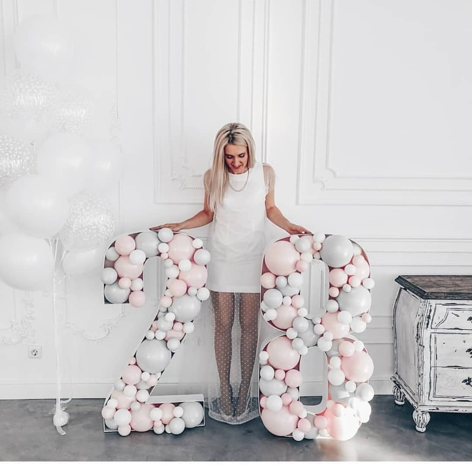 3ft 4 Ft Balloon Numbers Mosaico Giant 3D Birthday Numbers Backdrop ...