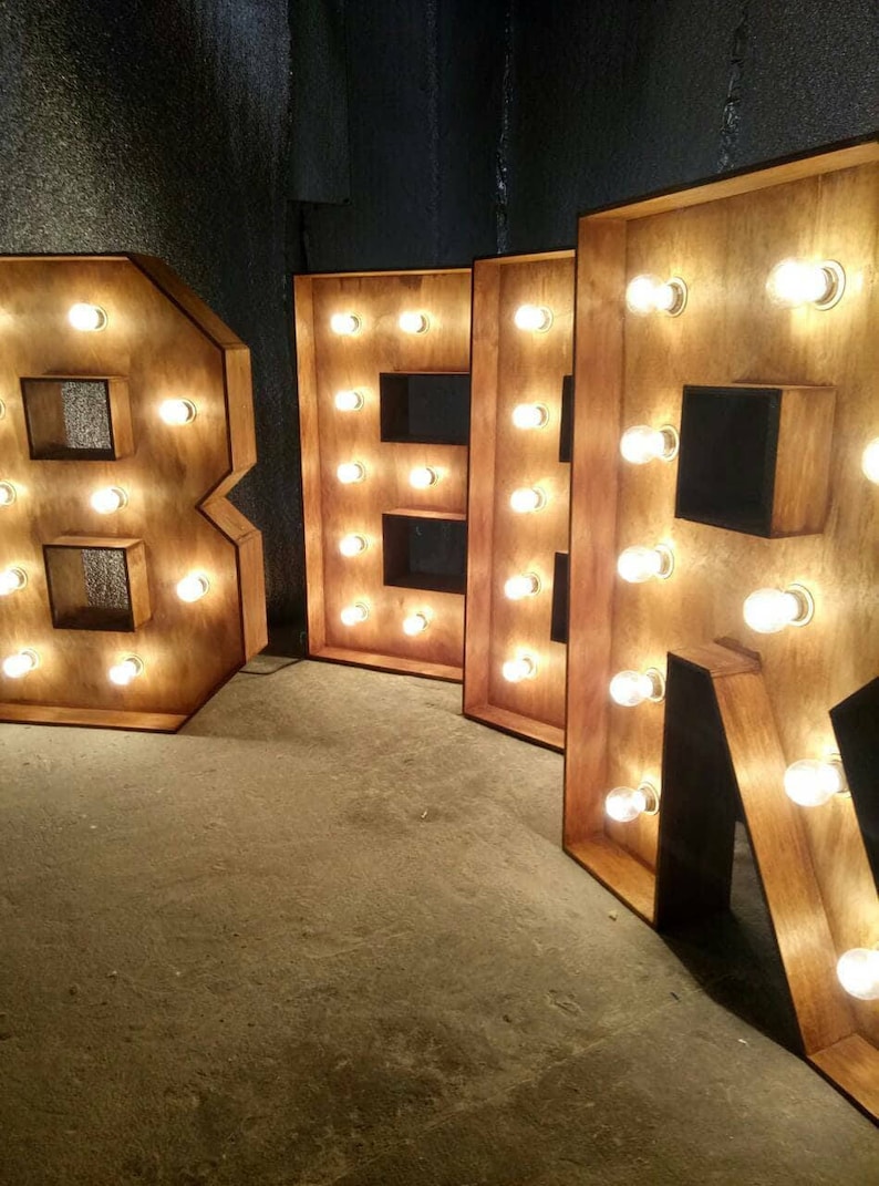 Rustic Marquee Letters Barn Wedding Lights Backdrop Bar - Etsy