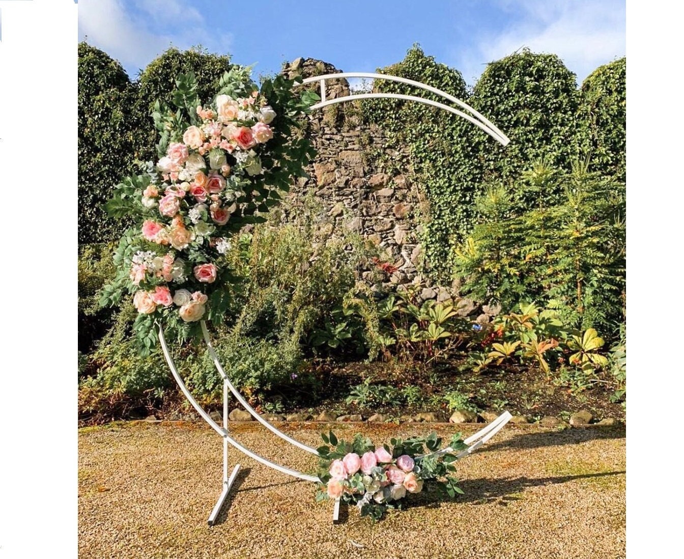 Moon Wedding Arch Half Moon Backdrop Ceremony Arch Metal Etsy