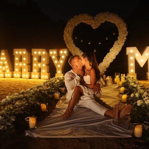 Large Marry Me Sign Letters Set Light up Proposal Backdrop Engagement ...